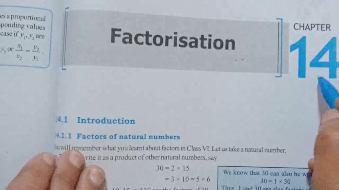 Class 8 Math Chapter 14 Factorisation - YouTube