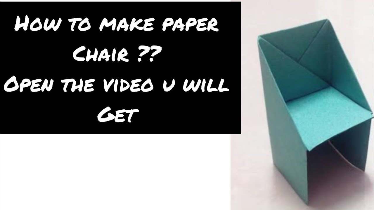 How to make a paper chair ? - YouTube