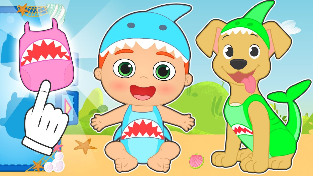 MAX AND ALEX 🌈🦈 Try Colored Shark Swimsuits 🐶 Summer Looks - YouTube