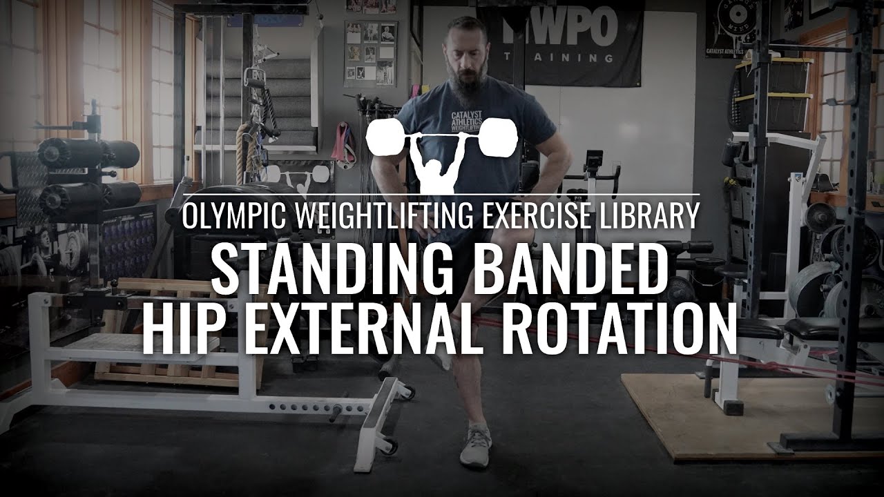 Standing Banded Hip External Rotation | Olympic Weightlifting Exercise ...
