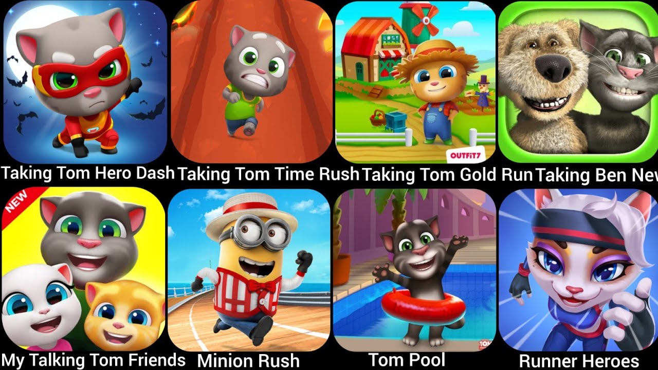 Talking Tom Gold Run,My Talking Tom Friends,Talking Tom Time Rush ...