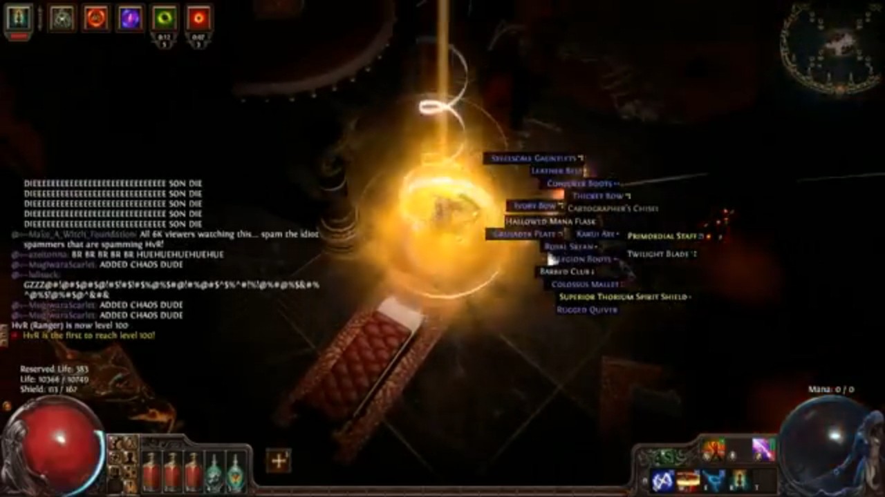 World First Level 100 Path of Exile + 6 Link after 5171 Fusings - YouTube