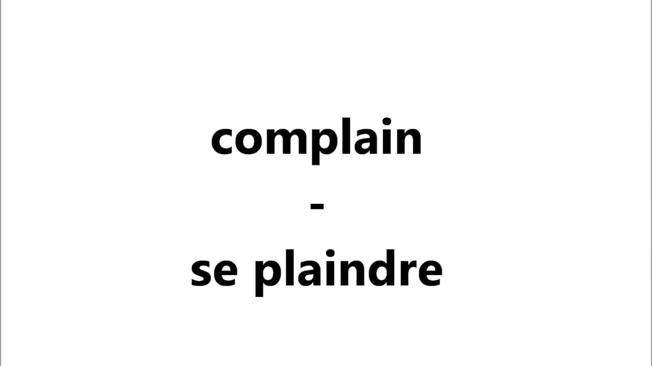se plaindre - YouTube