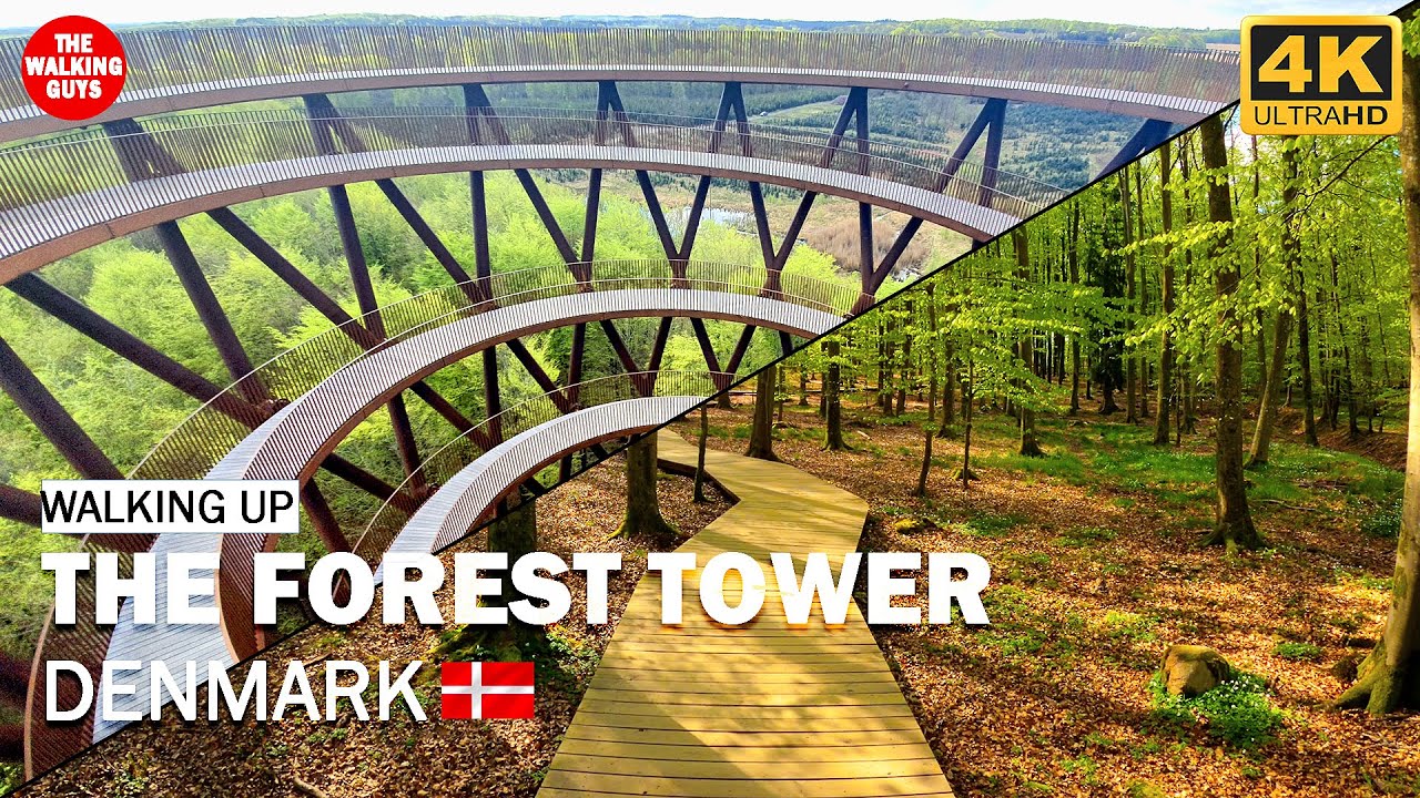 Walking up SKOVTÅRNET (THE FOREST TOWER), DENMARK - Spring 2020 (4k UHD ...