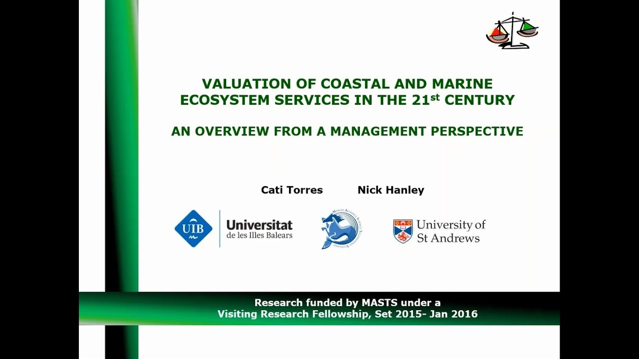 Valuation of coastal and marine ecosystem services: Dr Cati Torres ...