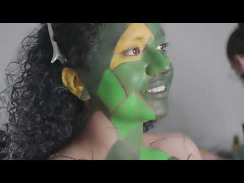 Bodypaint NEON FACE and BODYPAINT Artistic Makeup Body Paint made on Women's Day in Mexico Makeup I