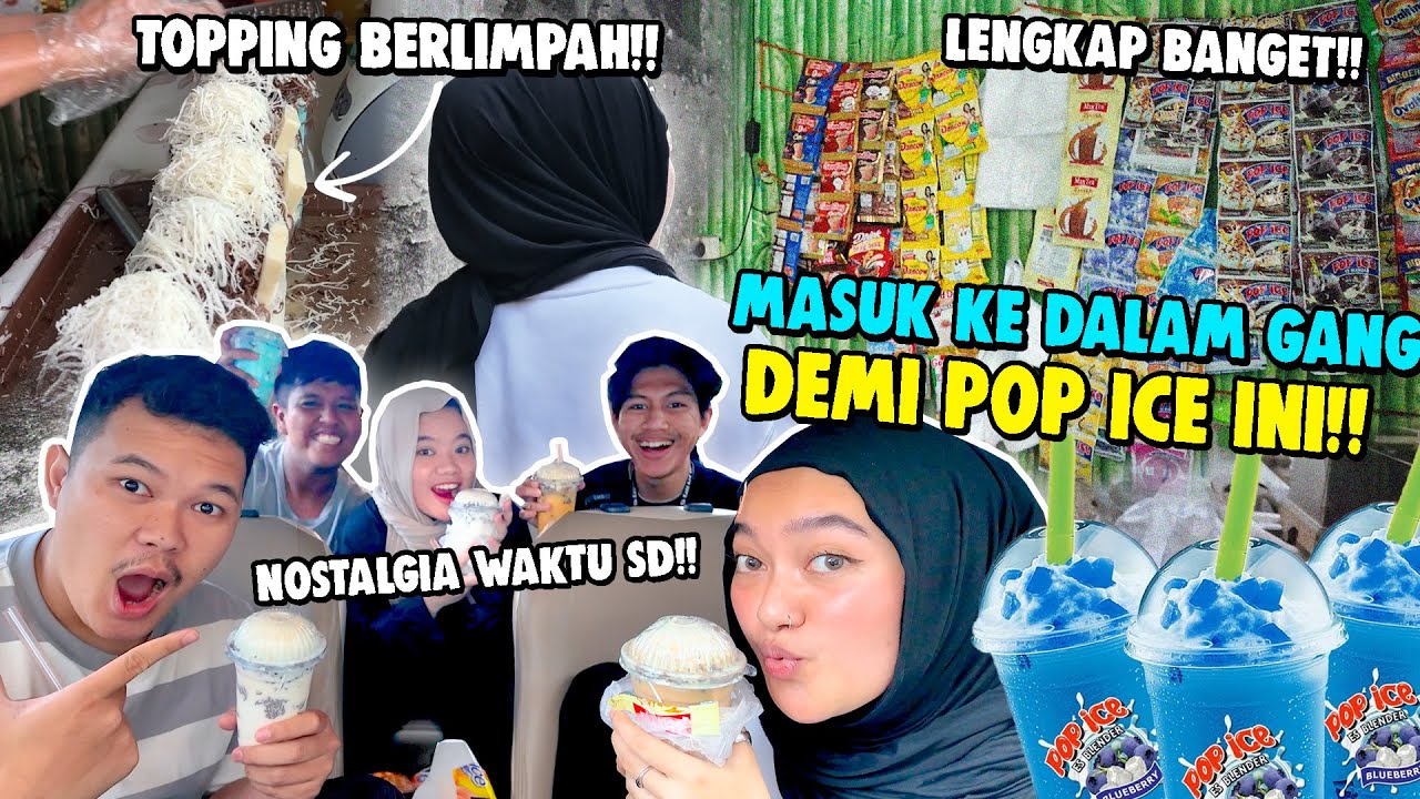 JAJAN POP ICE BUDE TOPPING MELIMPAH!! SIANG SIANG SEGER BANGET 😂😂 - YouTube