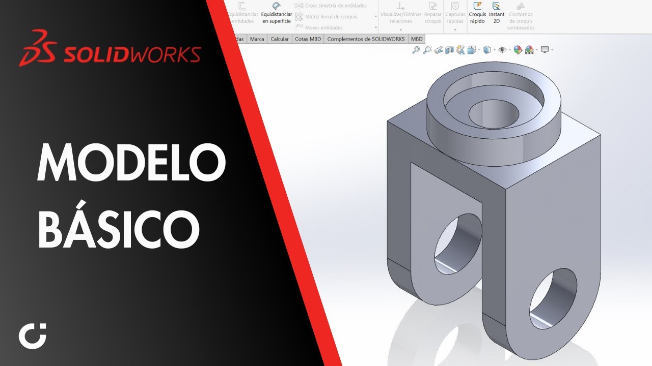 SolidWorks Ejercicio 1 : Modelo Básico - YouTube