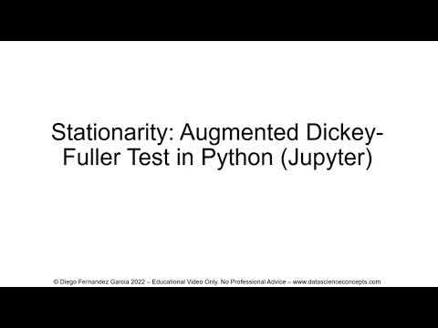 Stationarity. Augmented Dickey-Fuller Test in Python (Jupyter) - YouTube