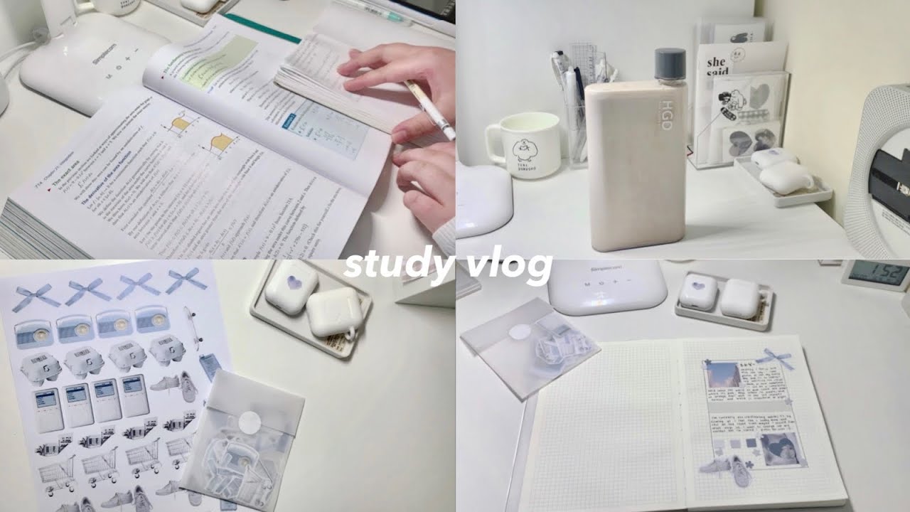 study vlog | making stickers, journaling, homework and baking cookies ...