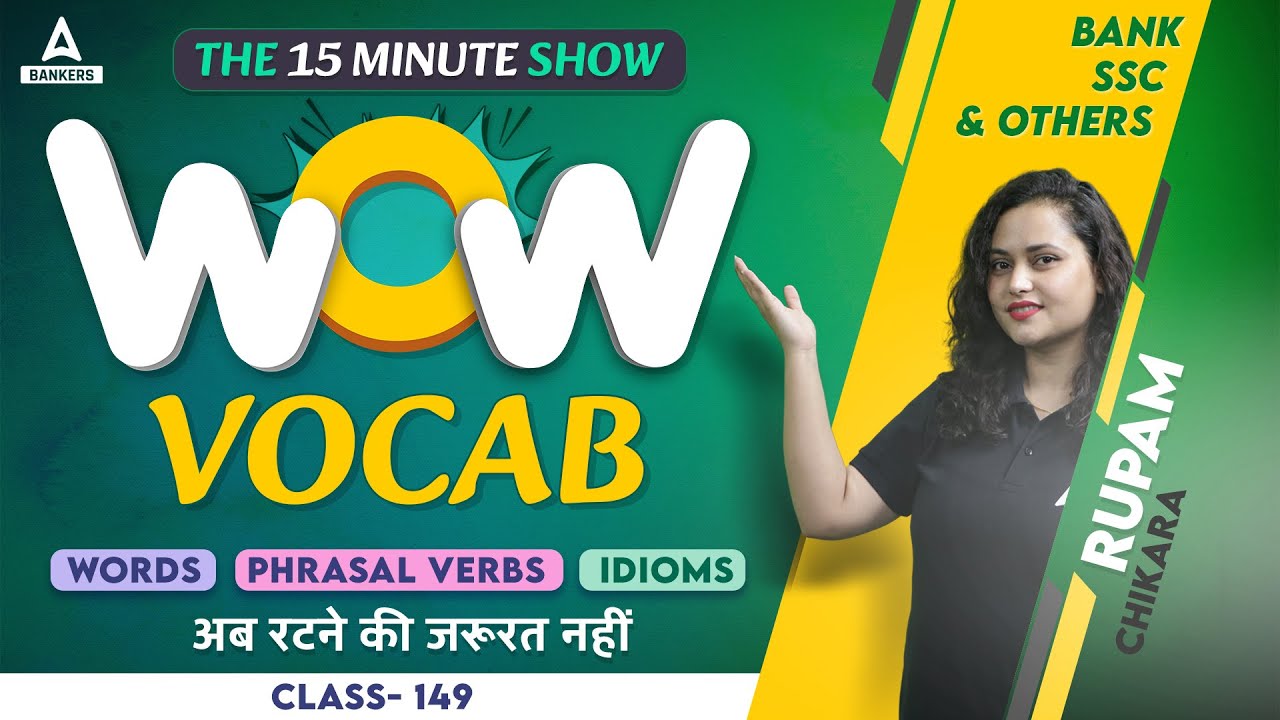 WOW VOCAB | English Vocabulary for Competitive Exams | Class #149 Rupam ...