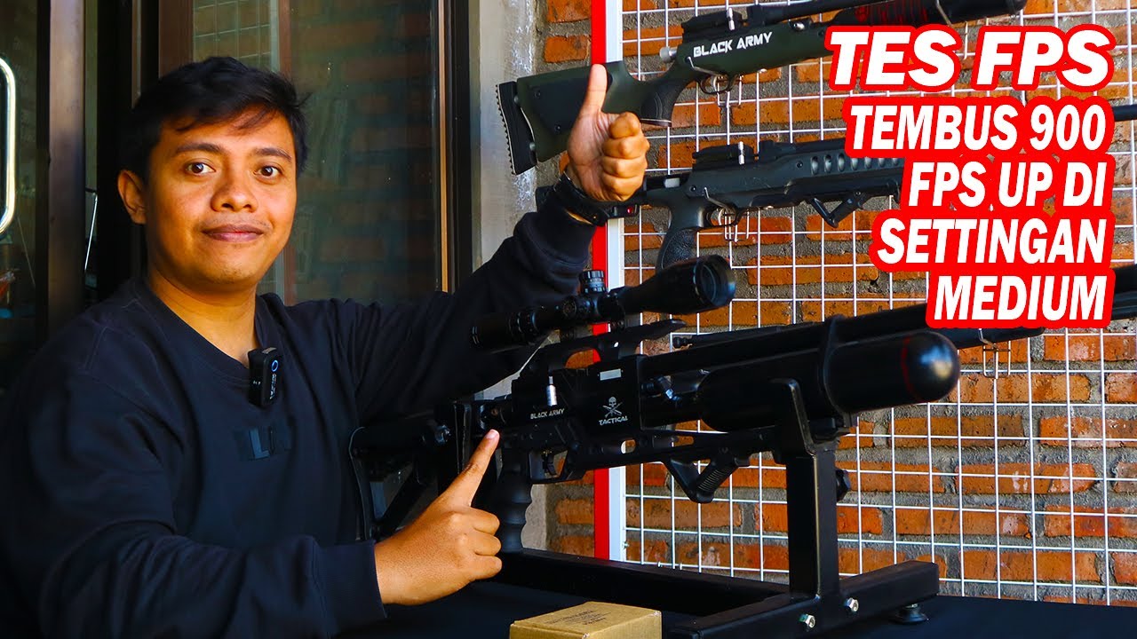 Senapan Angin PCP Bocap Predator Tactical Black army 500 CC , Tes FPS ...