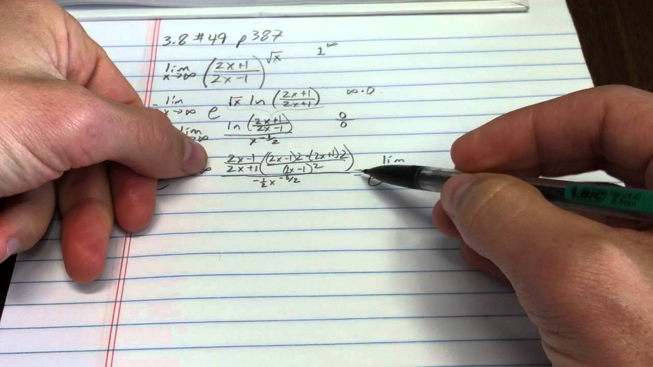 L Hopital Limit With 1 Raised To Infinity YouTube