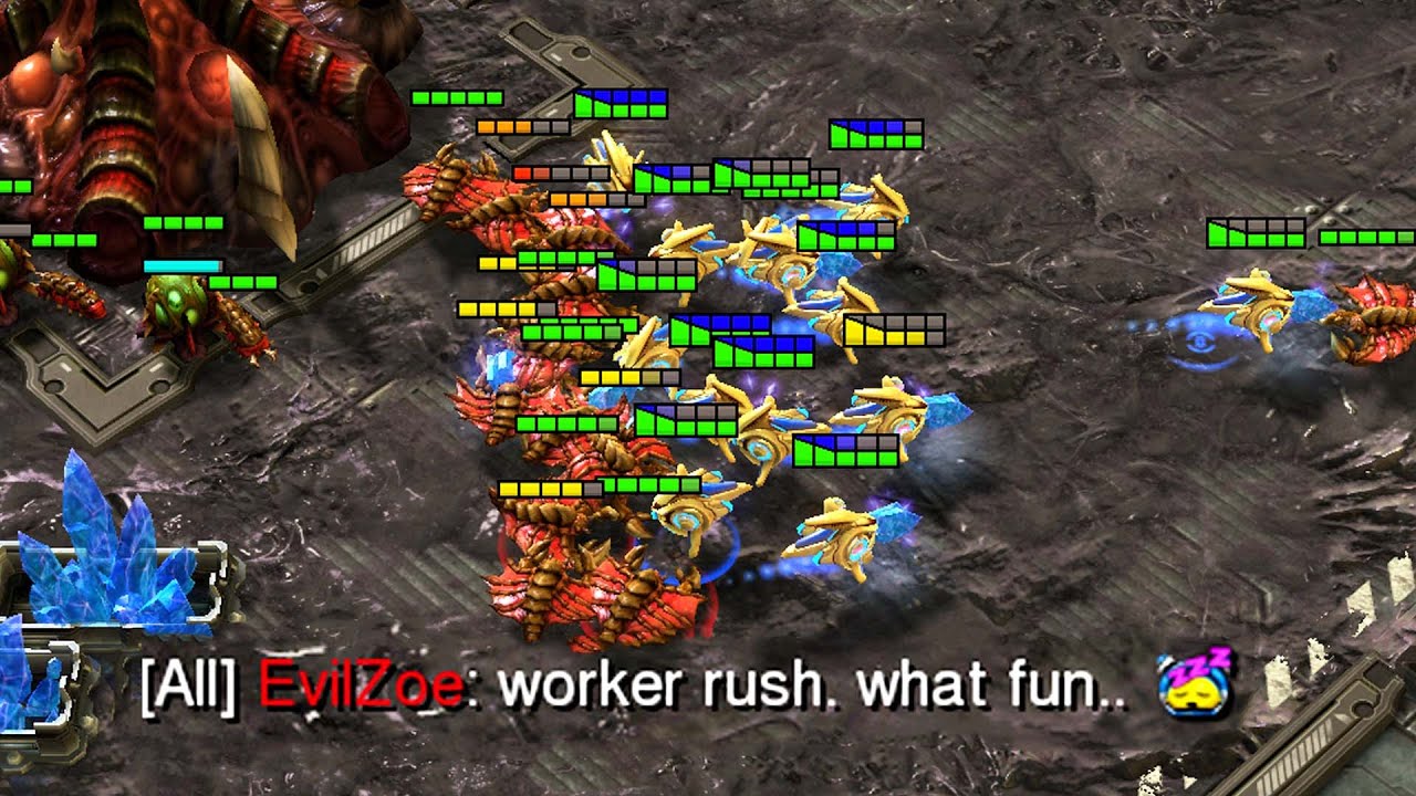 20,000 APM Probe Rushing StarCraft II AI/Bot - YouTube