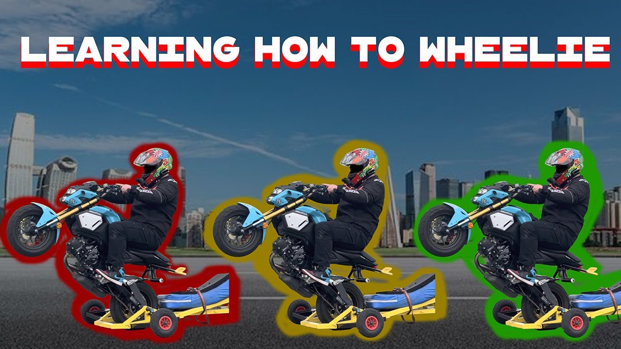 LEARNING HOW TO WHEELIE... With TRAINING WHEELS on a Honda Grom 😁 - YouTube