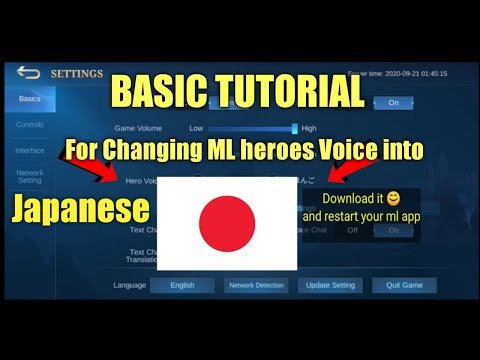 BASIC TUTORIAL FOR CHANGING ML HERO VOICE INTO JAPANESE