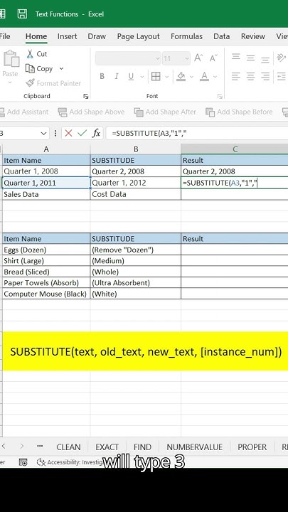 Replace Text Instantly with SUBSTITUTE Function in Excel! - YouTube