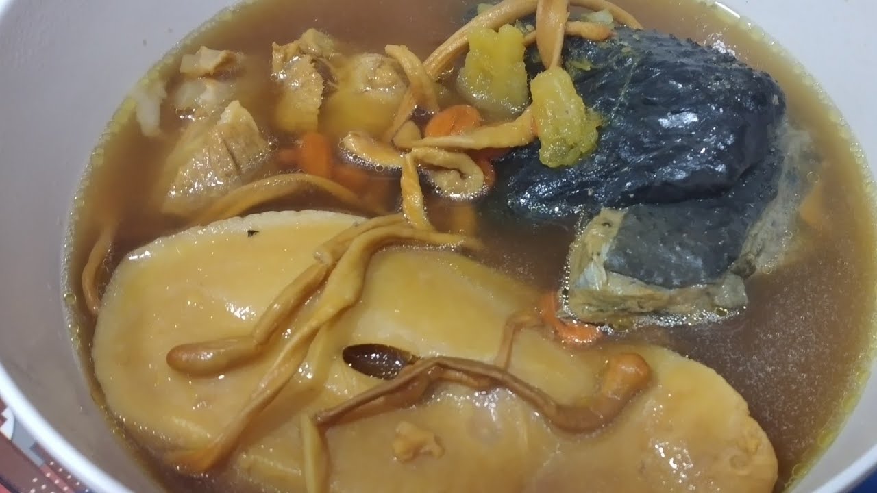 Black chicken and dried conch sliced | Best chinese long soup | VGemini ...