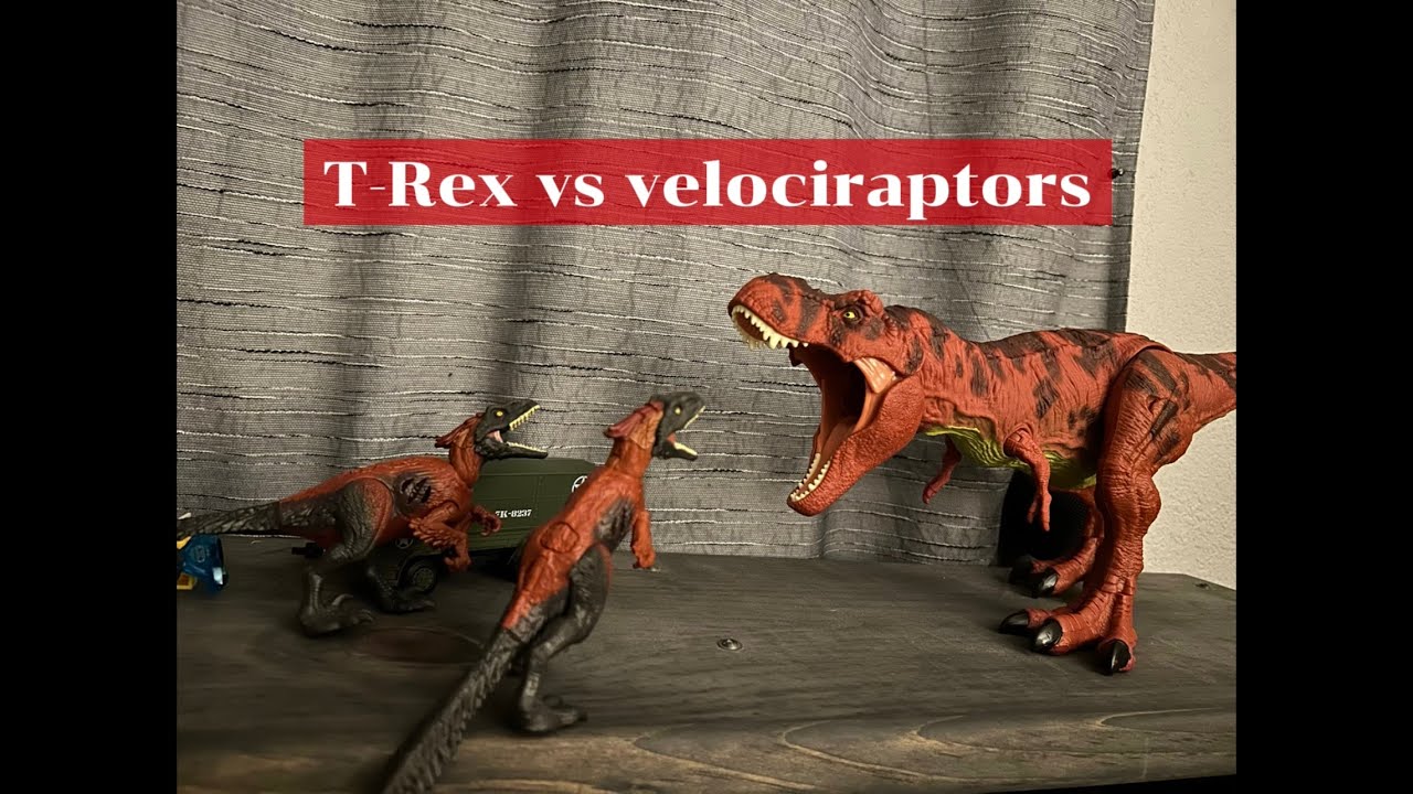 T-Rex vs Velociraptor - YouTube