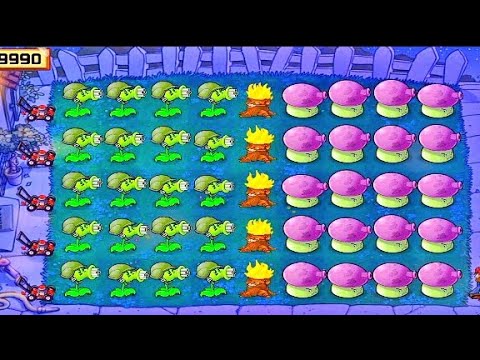 Pvz | Putting Plants in One Line Gameplay | 5 Flags Completed Gameplay ...