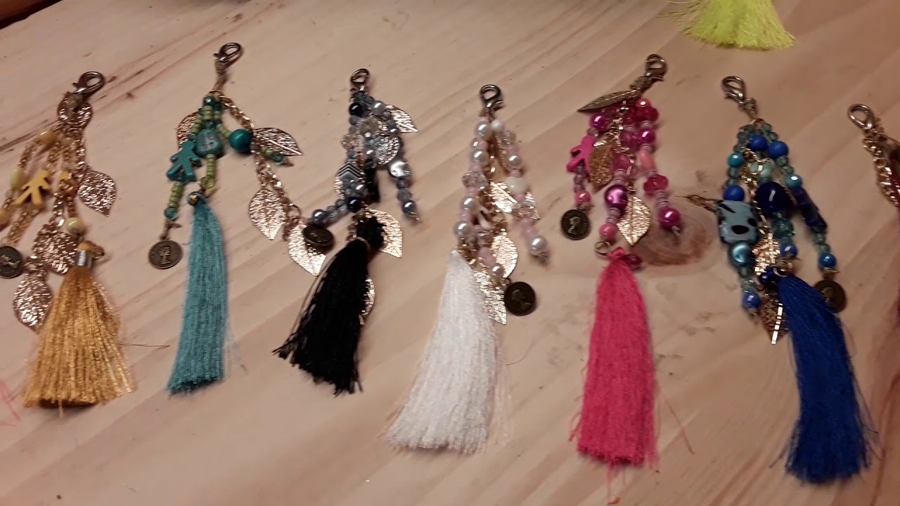 Boho charms with tassel for your leather bags - YouTube