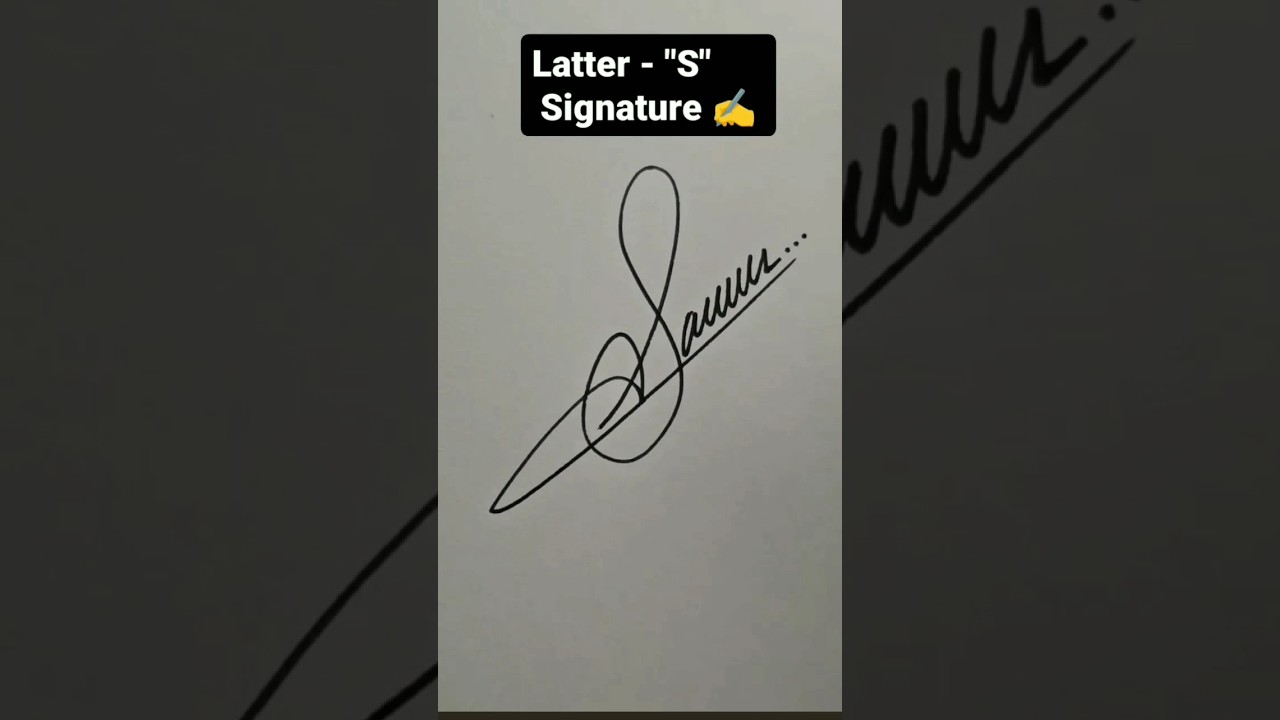 Latter-"S" Signature💯 - YouTube