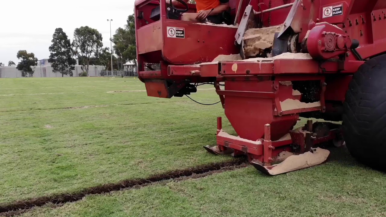 Sports Field Sanding and Compaction - YouTube