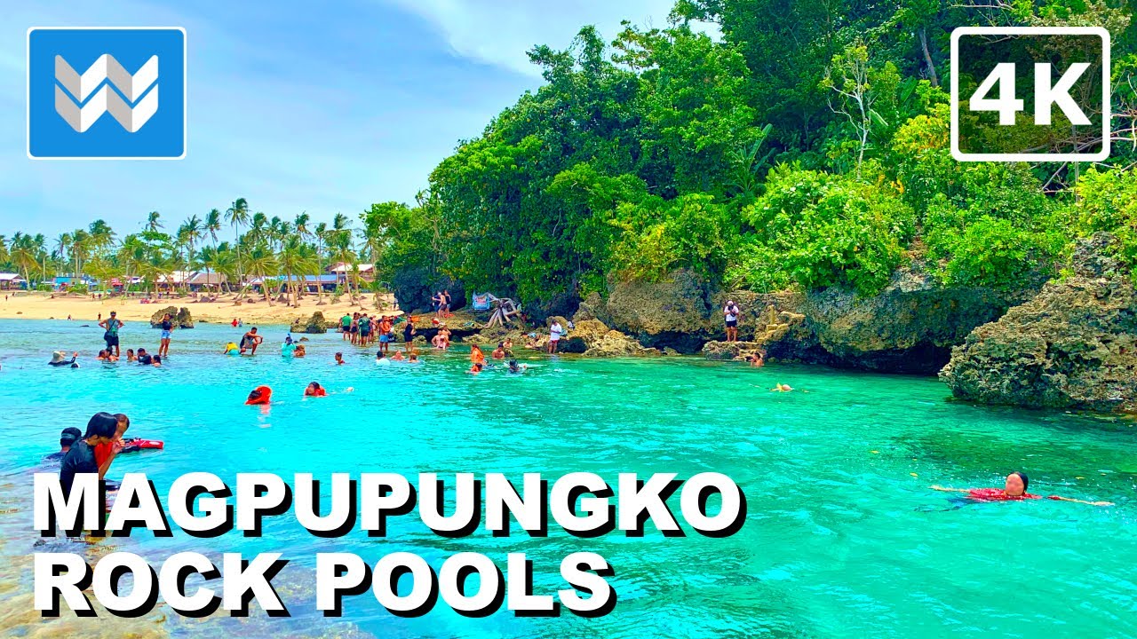 [4K] Magpupungko Rock Pools & Beach in Siargao Island Philippines 🇵🇭 ...