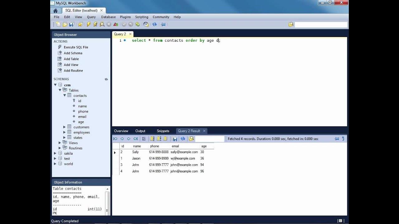 MySQL 5 Tutorial | Ordering Results - YouTube