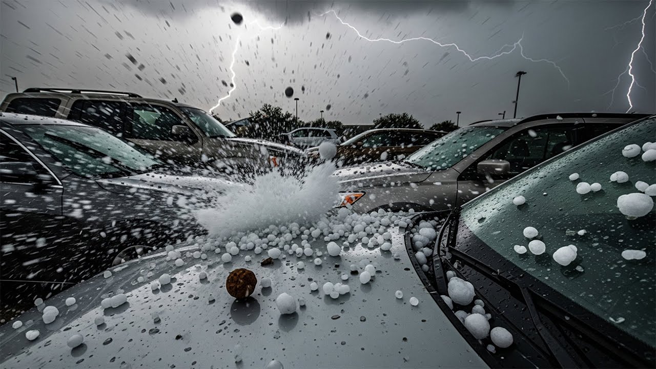 Chaos in Texas Today! Brutal Hail Storm Damage Homes & Cars in Dallas ...