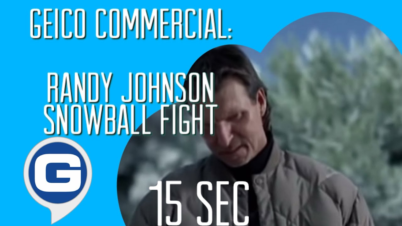 GEICO Commercial - Randy Johnson Snowball Fight [15 Sec. Version] ️⚾️ ...