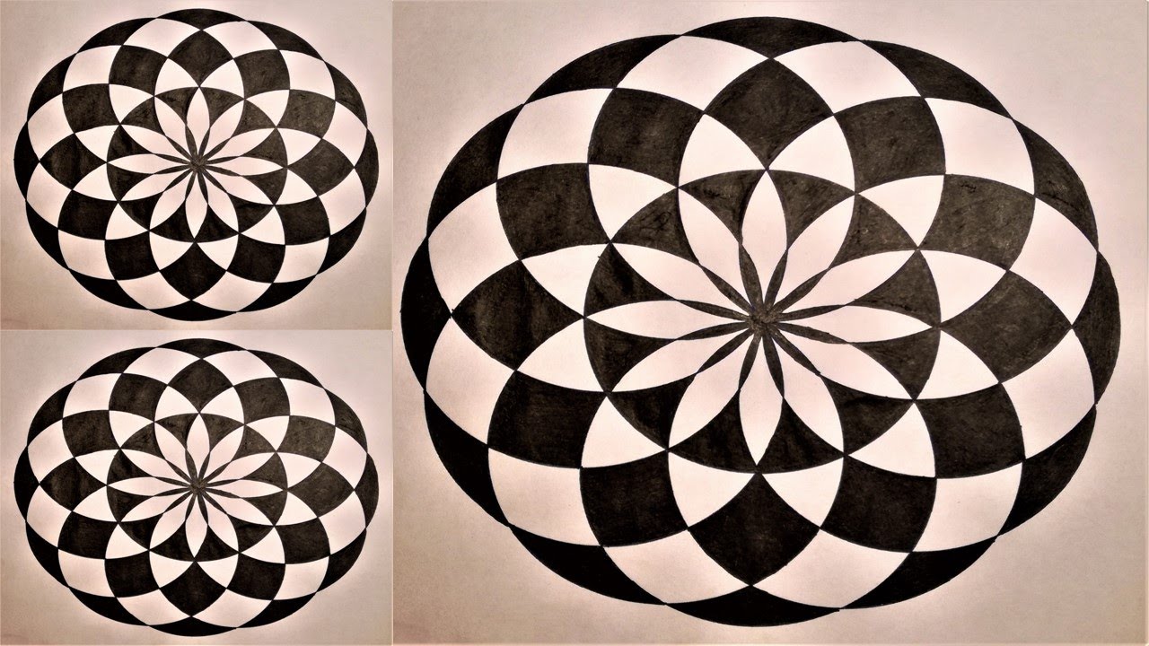 how to Draw a Geometrical Design very easy | CRAFTY Pancha - YouTube