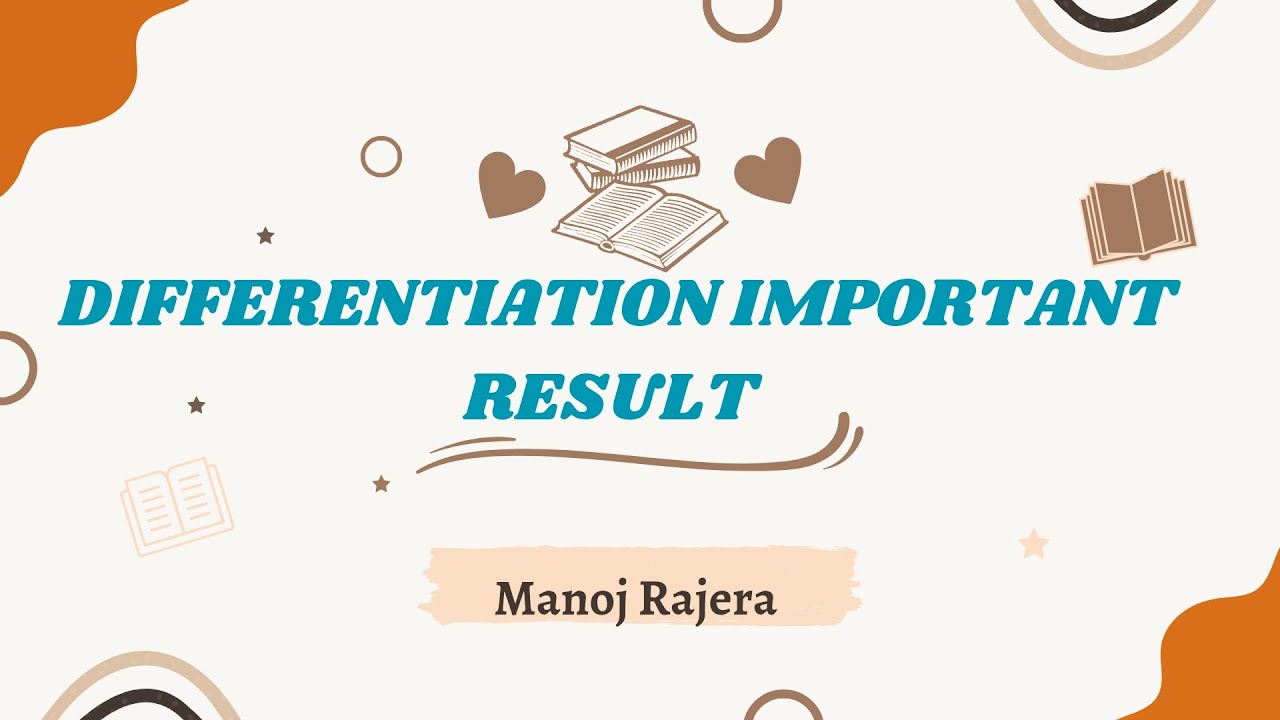 Differentiation Important Result || Real Analysis Concept || CUET, SET ...