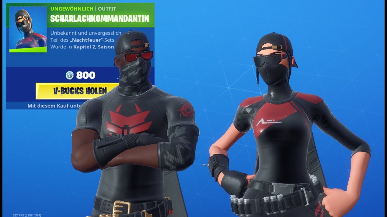 FORTNITE HEUTE NEU SCHARLACHKOMMANDANTIN + BLUTROTE ELITE Crimson Elite ...