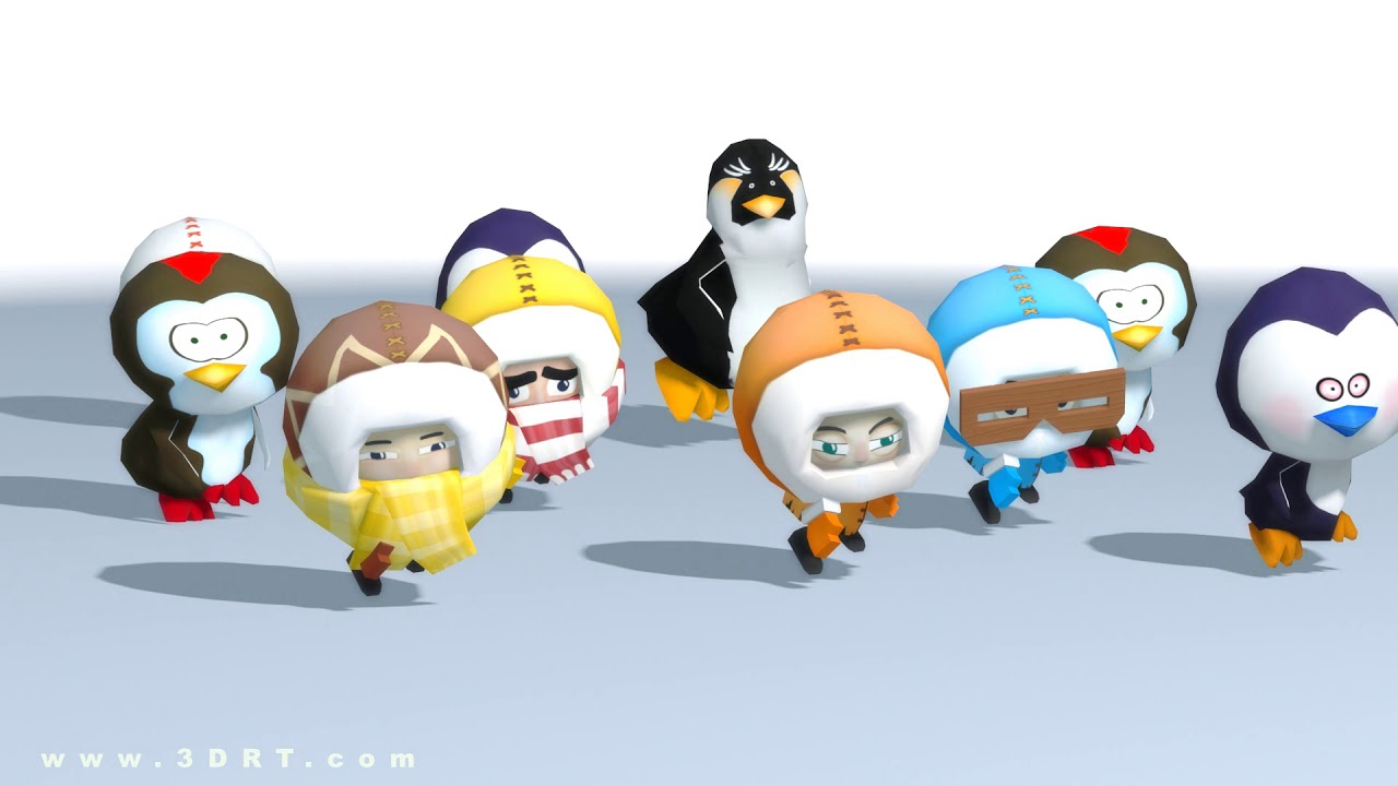 3DRT Eskimo vs penguins cartoon animated pack - YouTube