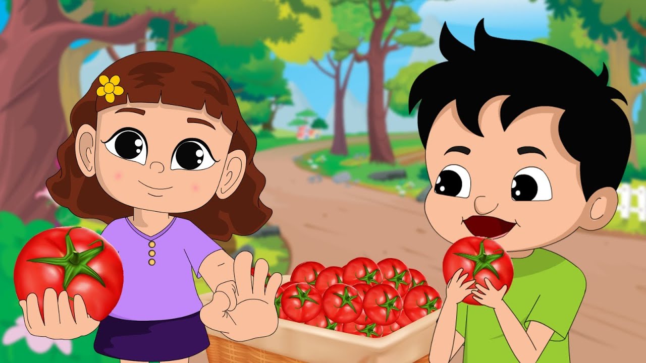 Tomato Vegetables Rhymes | Fun Tomato Song for Kids | English Nursery ...