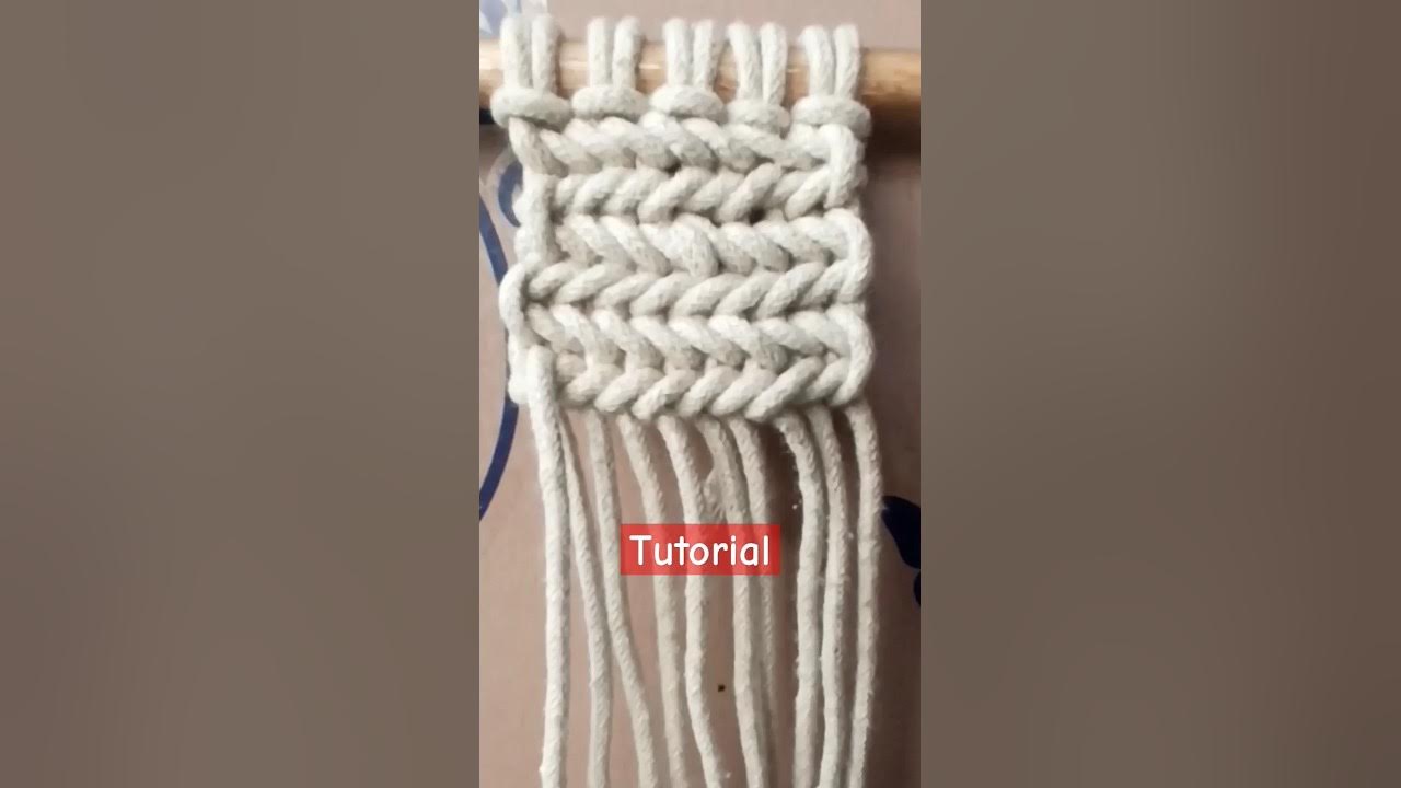 Herringbone Macrame Pattern Tutorial #short #macrametutorial #macrameknots #macramepattern # ...