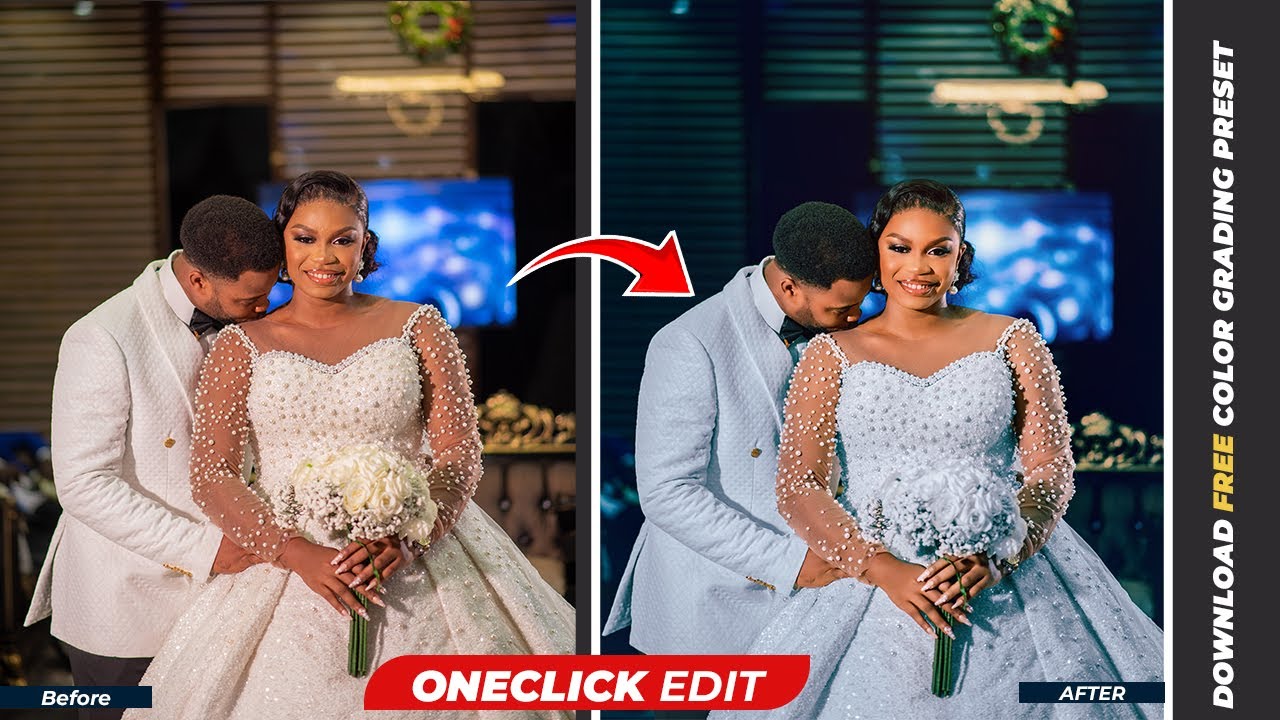 WEDDING PHOTO EDITING Made EASY in 3 Simple Steps Using OneClick - YouTube