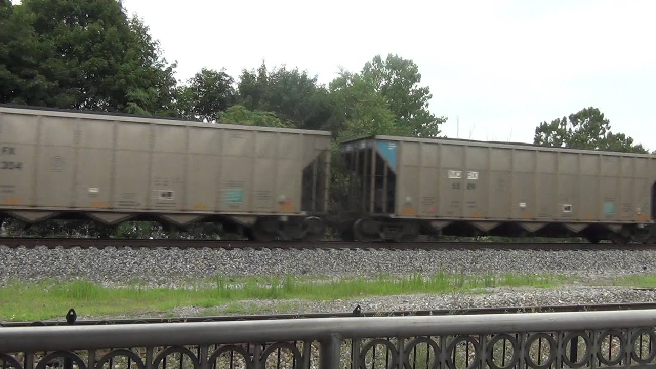 CSX FEPX Coal Train Westbound on 1 With Brand New Boxcar Logo GEVO ...