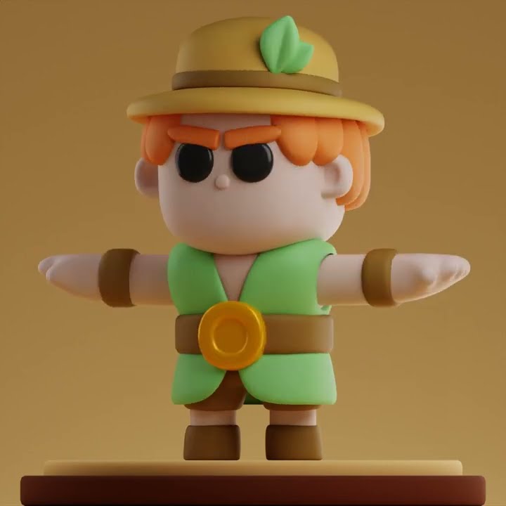 🌾 Scarecrow 🌾 🔴 Tutorial on my channel #blender #chibi #character # ...