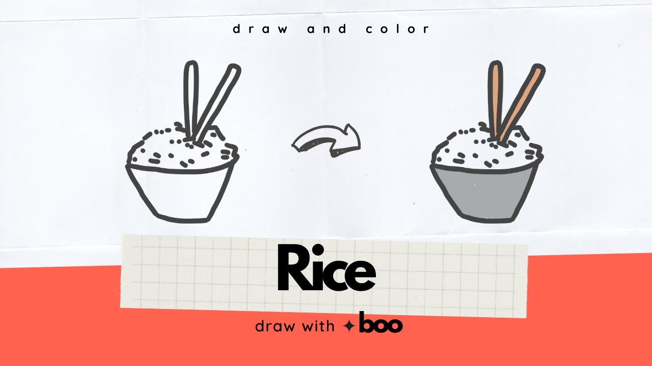 How to Draw and Color RICE 🍚🍙 | Very Simple Drawing for Kids & Toddlers ...