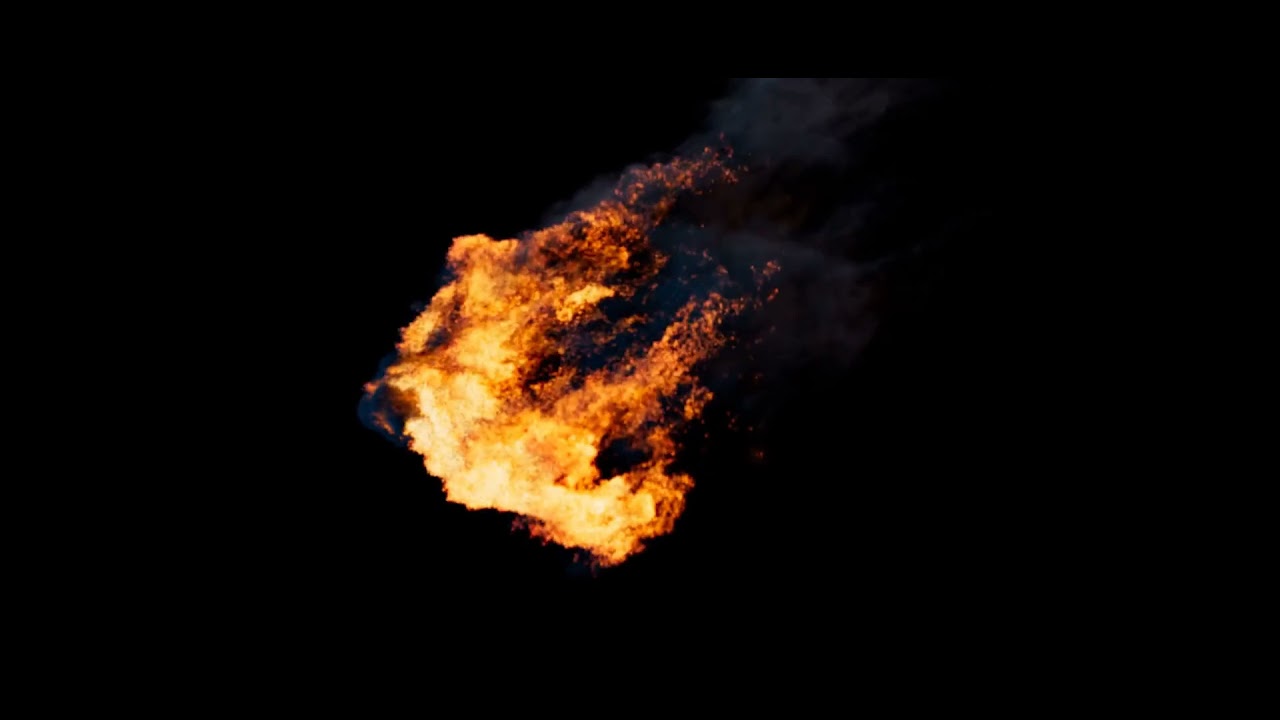 [Houdini] raging flame #houdini #pyro with air displacement - YouTube