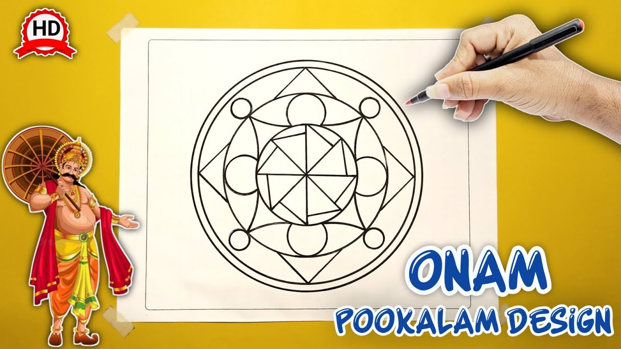 Simple Onam Pookalam Design Part 5/2023/Step by step/onam celebration ...