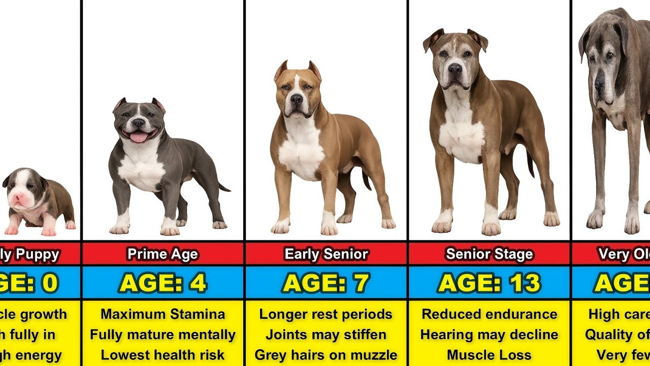 Average Pit Bull Transformation From 0 to 17 Years Old - YouTube