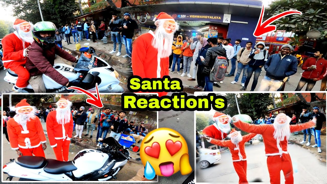 GIRLS REACTION TO Santa Claus Riding HAYABUSA 😍 || HAYABUSA Market ...