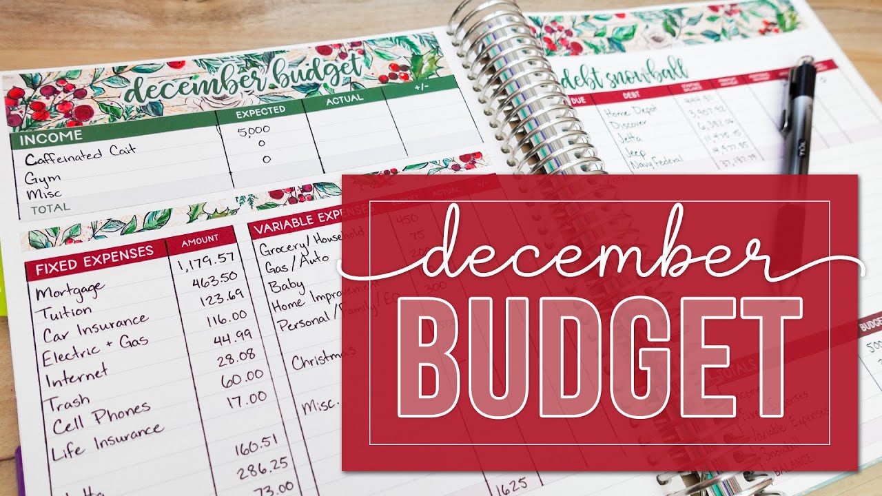 December Budget | Complete Set-Up and Planning Process - YouTube