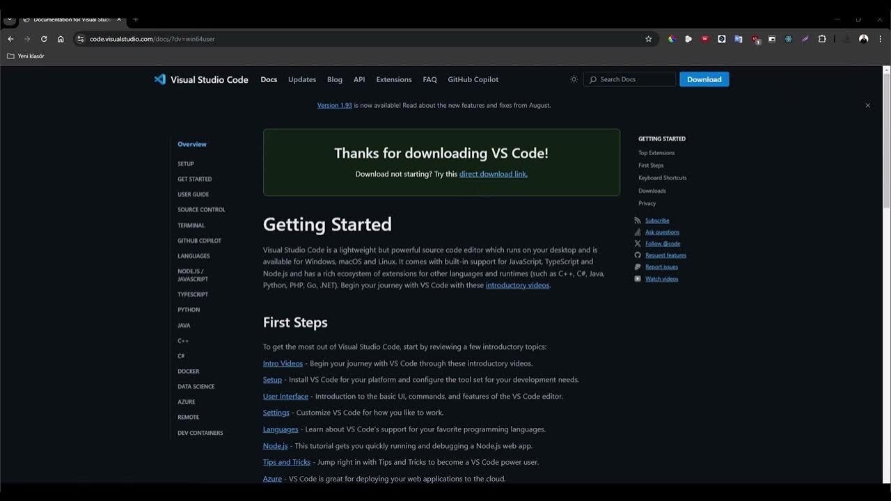 1) Visual Studio Code Kurulumu - YouTube