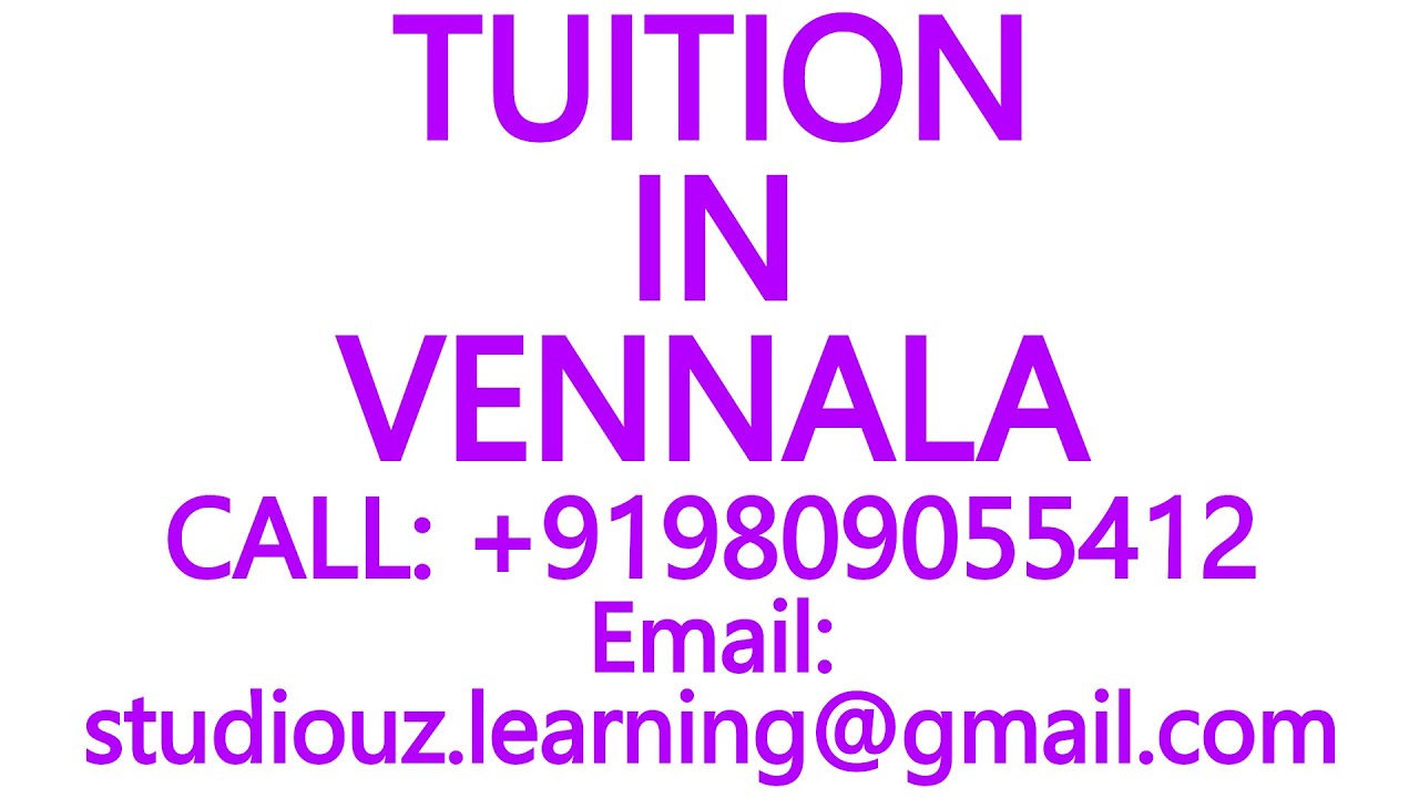 TUITION IN VENNALA for CBSE, ICSE, ISC, NIOS, STATE BOARD- MATHS ...