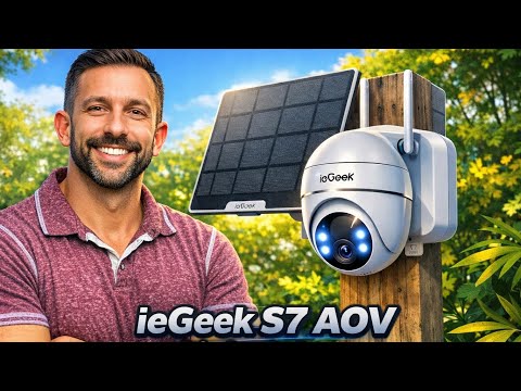 ieGeek S7 AOV Solar Security Camera - 24/7 AOV System, 100ft (30m) Long Range Detection, AI Tracking