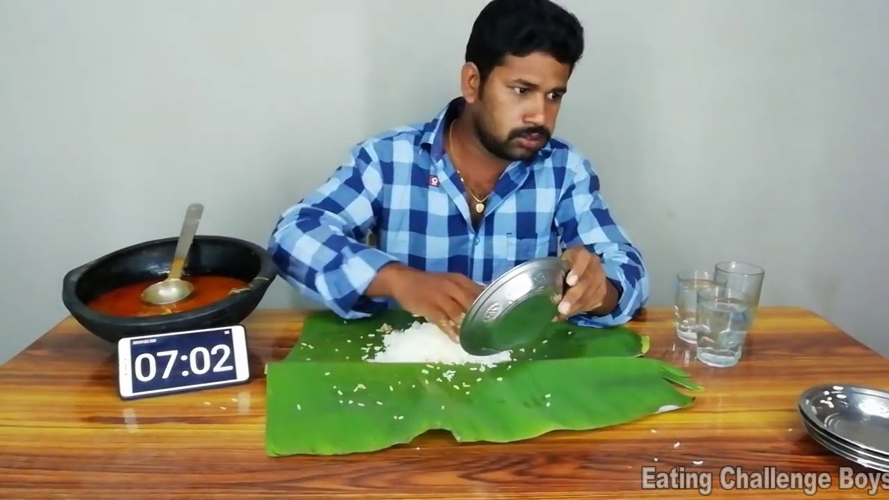 Indian guy eats 5 plates of white rice with curry | Eating Challenge ...